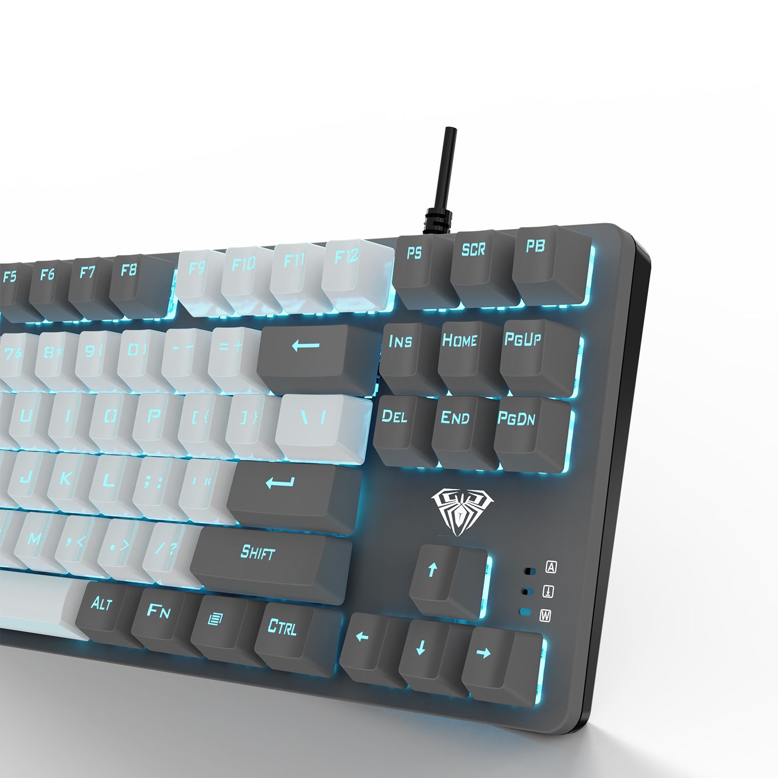 Keyboard: AULA F3287 RGB Wired Gaming Mechanical Keyboard Grey/White ...