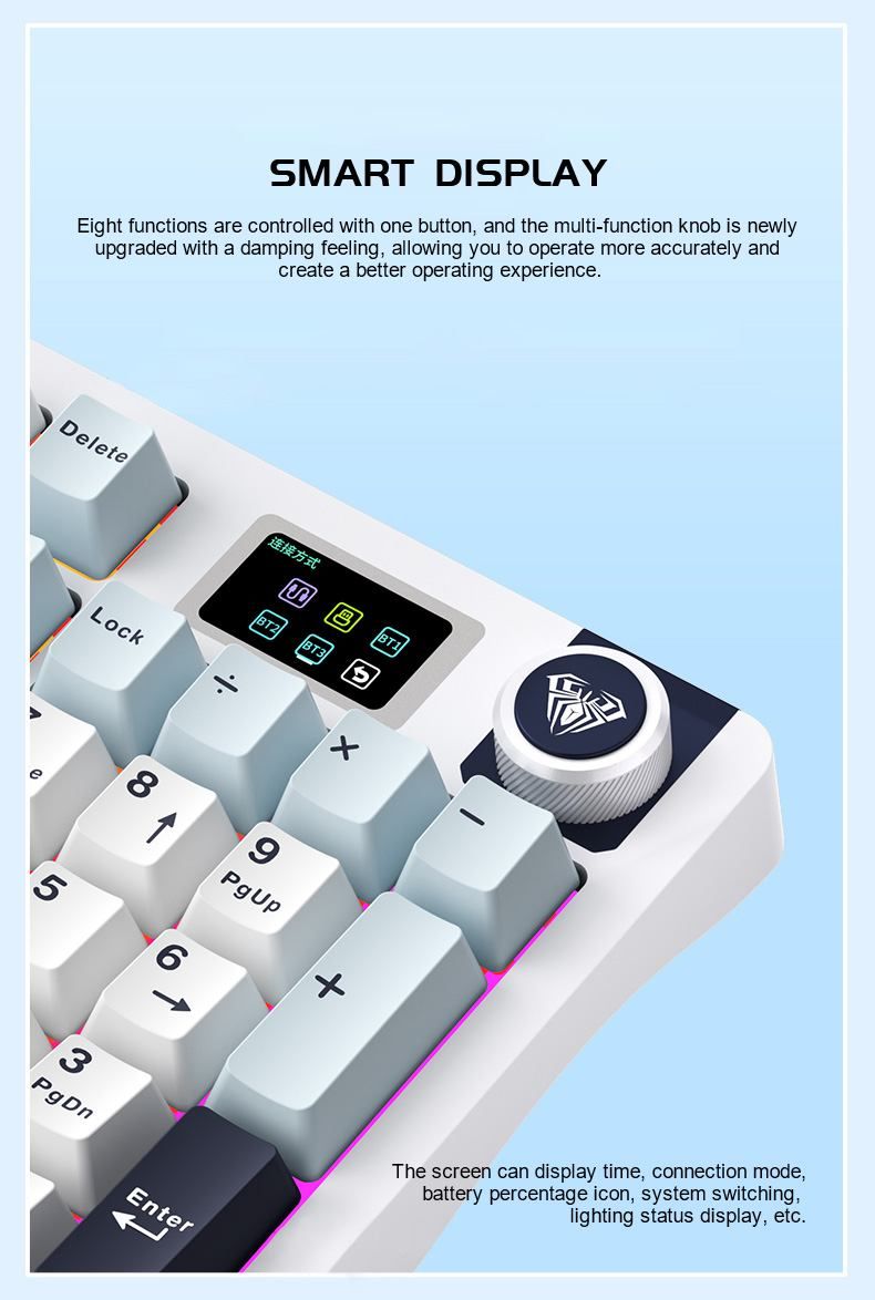 Keyboard: AULA S98PRO RGB Wireless Mechanical Keyboard Dark green/Milky ...