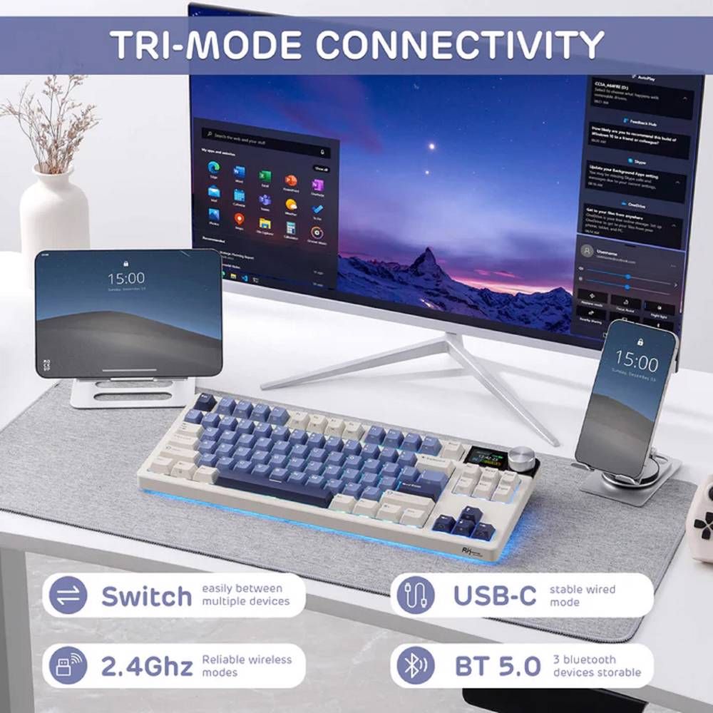 Royal Kludge RK S85 RGB Mechanical Keyboard, Cloud switch, Hot ...