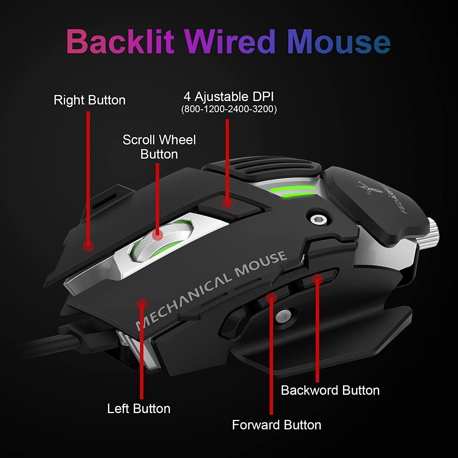 FEDARFOX Wired Mouse