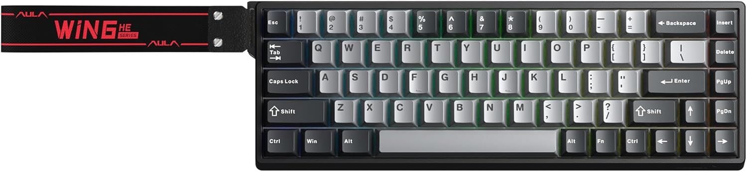 Keyboard: AULA WIN68 HE Pro RGB Wired Gaming Keyboard Light Grey/Dark ...