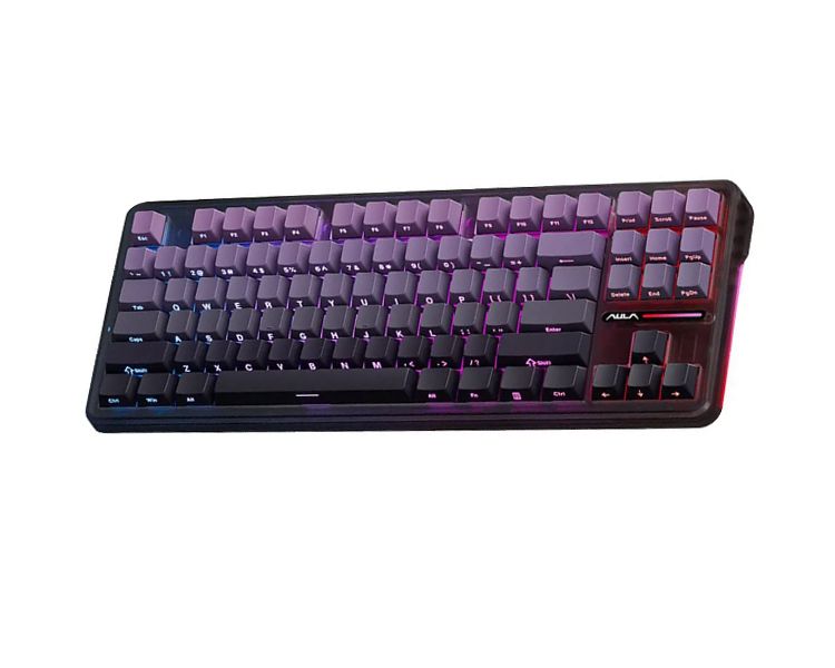 Keyboard: AULA F87pro Rechargeable Wireless Mechanical Keyboard side ...