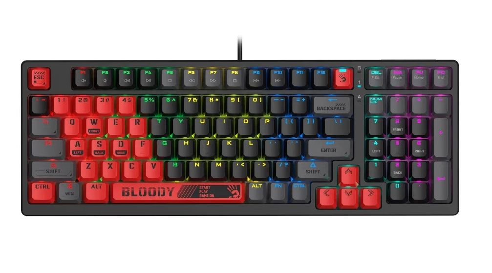 Keyboard: A4tech Bloody S98 RGB Mechanical Gaming Keyboard Red Switch ...