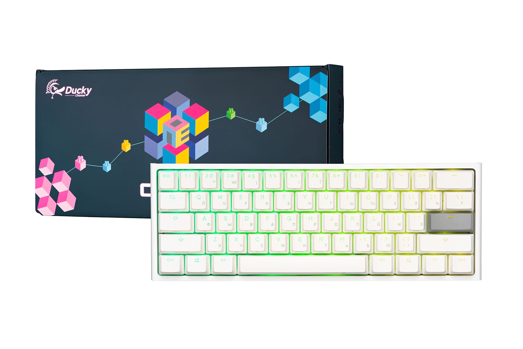 Keyboard Ducky One 2 Mini Cherry Speed Silver RGB LED RU PBT White