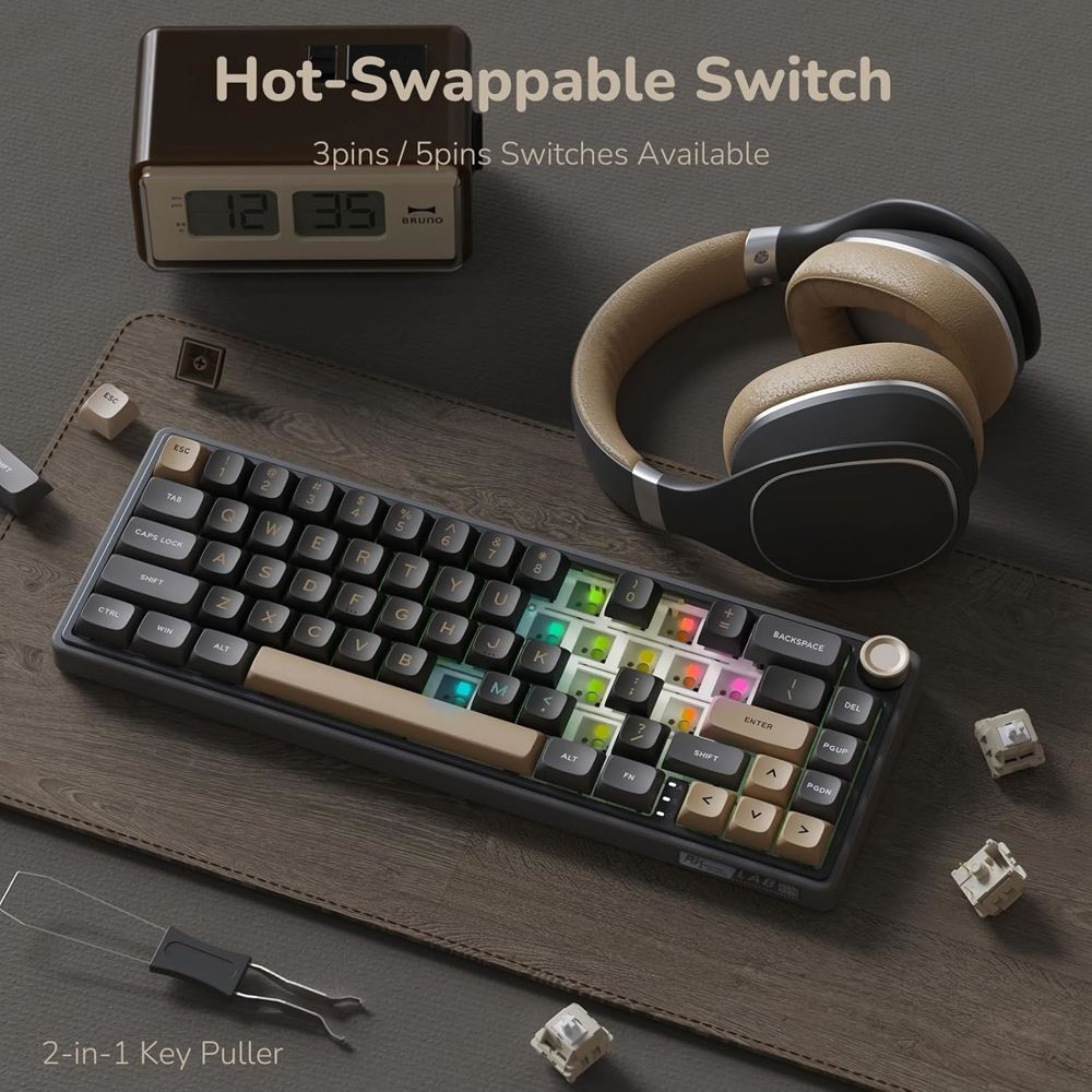 Royal Kludge RK R65 RGB Mechanical Keyboard, Brown switch, Hot ...