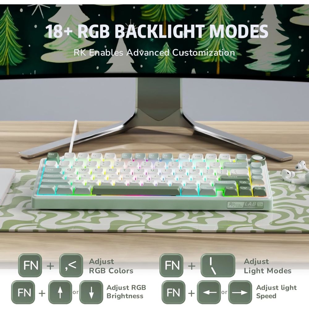 Royal Kludge RK R75 RGB Mechanical Keyboard, K silver switch, Hot ...