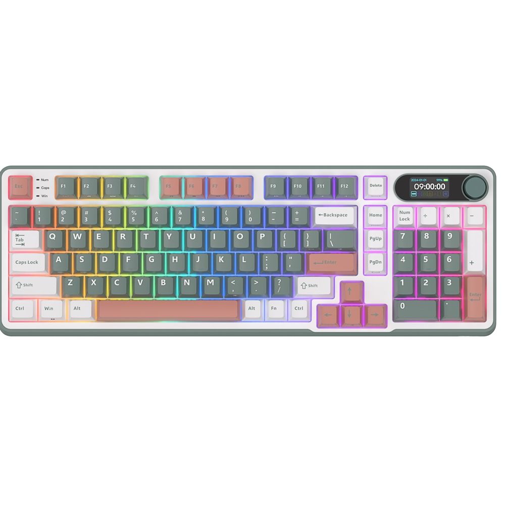 Royal Kludge RK S98 RGB Mechanical Keyboard, Chartreuse switch, Smart ...