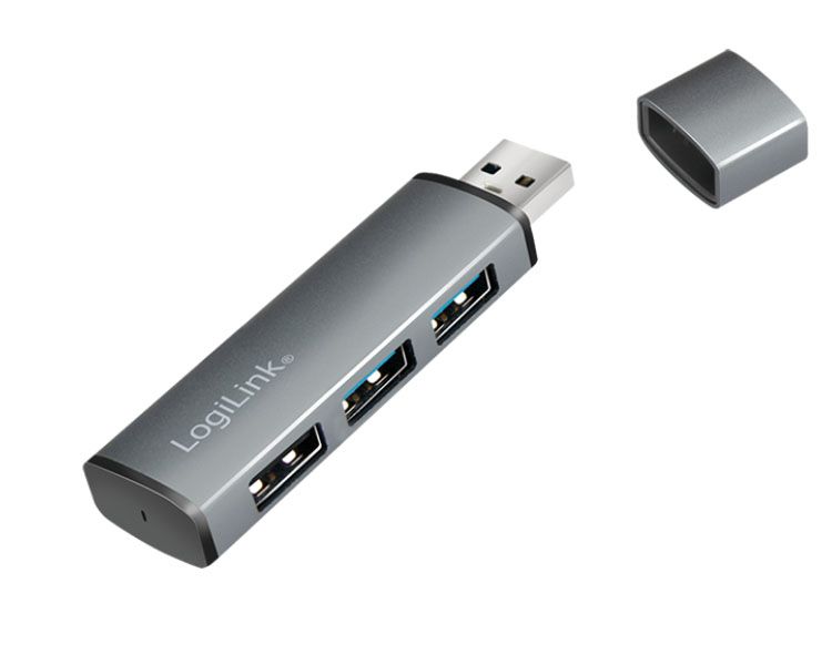 USB Hub: Logilink UA0395 USB 3.2 Gen2 3-port Hub with Aluminum Casing