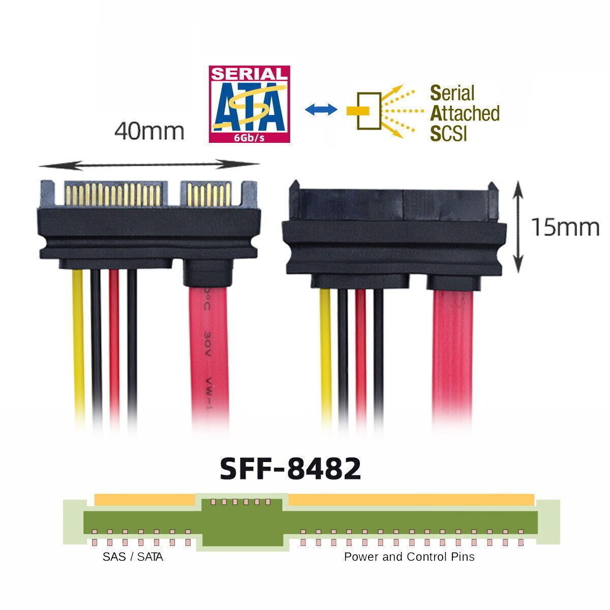 SAS (29pin) HDD to SATA (22pin) adapter